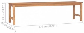 Zahradní lavice teak Dekorhome 170 cm