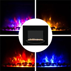 Klarstein Feuerschale, elektrický krb, 1800 W, iluze plamenů, dekorativní kameny, černý