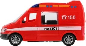 Auto hasičské 12 cm červené / Plast / Na setrvačník