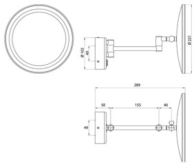 Emco Cosmetic mirrors - LED-holící a kosmetické zrcadlo, chrom 109406001