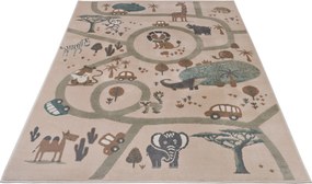 Detský koberček Adventures 105972 Cream Brown Grey, 120x170, béžová, detská izba, Hanse Home