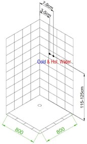 BPS-koupelny Hydromasážní box HYD-LI80, 80x80 cm, černá/transparent