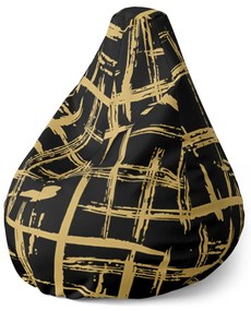 Sablio Sedací vak Pear Zlaté malování - 70 x 95 x 15 cm