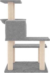 Škrabadlo pro kočky se sisalovými sloupky světle šedé 82,5 cm 172386