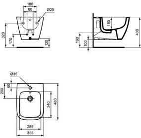 Ideal Standard i.Life S Bidet závěsný, bílá T459301