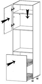 PROVENCE k | vysoká skříňka D60P-L na vestavnou troubu | LEVÁ | 60 cm | SOKL v CENĚ | b./andersen