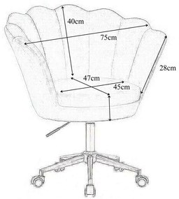 LuxuryForm DESIGN Křeslo FREY VELUR na zlaté podstavě s kolečky - zelené