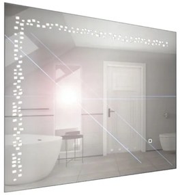 Comodo Zrcadlo závěsné s pískovaným motivem a LED osvětlením Nikoletta LED 7 Typ: dotykový vypínač, Rozměry (cm): 80x65 - (Nikoletta LED 7/80 TS)