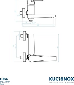 Kuchinox Luga, vanová baterie s otočným výtokem, chromová, LAV-BQL_01FD