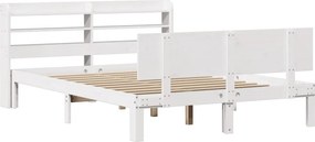 Rám postele s čelem bílý 150x200 cm masivní borovice 3306830