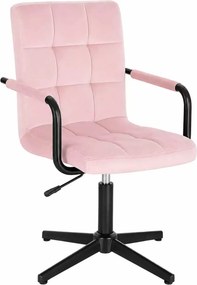 LuxuryForm DESIGN Otočná židle VERONA BLACK VELUR na černém kříži - růžová