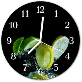 Skleněné hodiny kulaté Lemonové limetkou