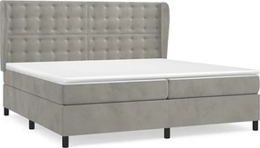 Box spring postel s matrací světle šedá 200x200 cm samet 3129471