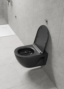 GSI GSI, PURA ECO závěsná WC mísa, Swirlflush, 36x55cm, černá dual-mat, 880726
