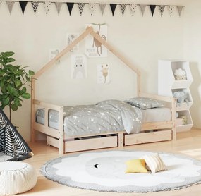 vidaXL Dětská postel se zásuvkami 80x160 cm masivní borové dřevo [834545] Barva: Přírodní