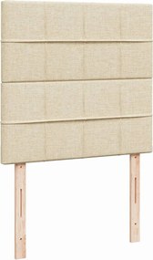 Box spring postel s matrací krémová 90x200 cm textil 3291168