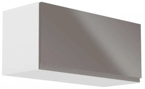 Horní skříňka, bílá / šedý extra vysoký lesk, AURORA G80K