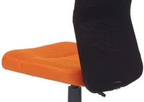 Autronic Kancelářská židle Kancelářská židle, oranžová mesh, plastový kříž, síťovina černá (KA-2325 ORA)