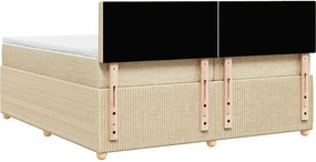Box spring postel s matrací krémová 200x200 cm textil 3287582