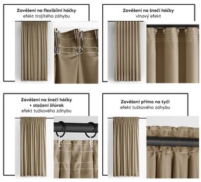 Sametový závěs FILUMI tmavě béžový 140 x 250 cm sada 2 ks