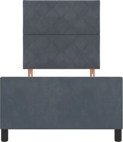 Postel s boxspringem s čelo Tmavě šedá 90 x 190 cm samet 3344976
