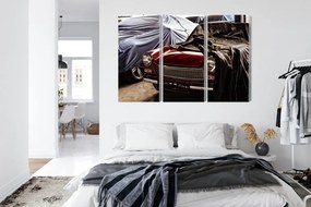 Vícedílný obraz Italské Retro Auto Potažené Látkou Nedostatek Nedostatek Plátno Canvas 60x40