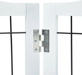 volně stojící brána pro psy 81,3 × 245,1 cm skládací brána pro domácí mazlíčky bílá