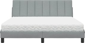 Postel s matrací Hanko světle šedá 160 x 200 cm textil 3310538