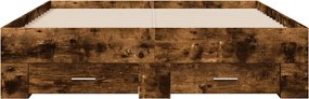 Rám postele se zásuvkami kouřový dub 140 x 190 cm kompozit 3280402