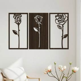 dřevo života Dřevěná dekorace 3 růže II Zvolte barvu dekoru: Wenge, Rozměry šxv (cm): 120x75