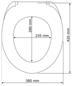 Černé WC sedátko se snadným zavíráním Wenko Armonia, 44,5 x 37 cm