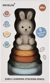 TEDDIES Pyramida stohovací skládačka 7 ks / Plast / 6 m+