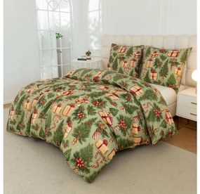 Povlečení z mikrovlákna CHRISTMAS PRESENTS zelené Rozměr povlečení: 2 ks 70 x 90 cm | 200 x 220 cm