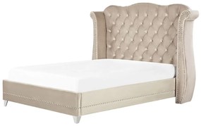 Manželská postel 160 cm Aidan (béžová) (s roštem). 1077849