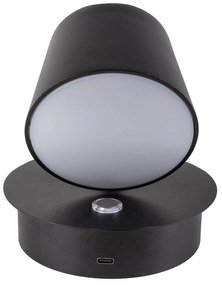 LED nástěnné světlo Tondo baterie, magnet, černá