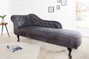 Leňoška Chesterfield šedá Antik