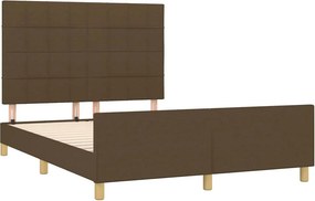 Rám postele bez matrace tmavě hnědý 140 x 190 cm textil 3125052