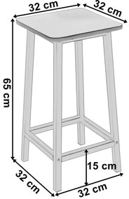 Barová židle KENT starý dub / bílé nohy