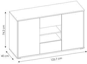 Sconto Komoda LASER modrá/šedá