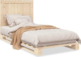 Rám postele s čelem 100 x 200 cm masivní borové dřevo 3281533