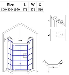 BPS-koupelny Pětiúhelníkový sprchový kout HYD-PK06A 80x80 černá/transparent + vanička HYD-PSV-ST07A bílá