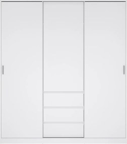 Šatní skříň Simplicity III, bílý lesk