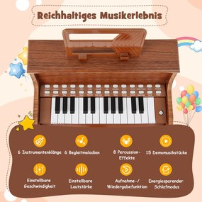 Costway 25 Keys Mini Digital Piano se stoličkou Dětské piano