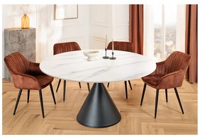 Massive home | Jídelní stůl SIGNATURE 135 cm kulatý, mramor/černý kov