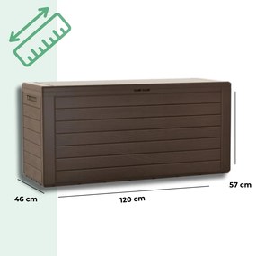 Prosperplast Úložný box WOODEBOX, 280L, 120x46x57cm, tmavě hnědá