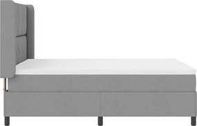 Postel s boxspringem s čelo Světle šedá 190 x 140 cm textil 3341700