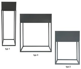 Tmavě šedý multifunkční kovový květináč INDIZE TYP 3