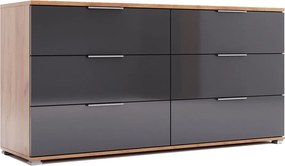 Komoda 6 šu Lava / dub kraft Luna
