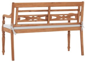vidaXL Marketos Lavice Batavia s poduškou 120 cm teak