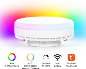 Brilagi-LED RGB Stm. lampa s USB AURA LUX 1xGX53/14W/230V Wi-Fi Tuya černá/kouř